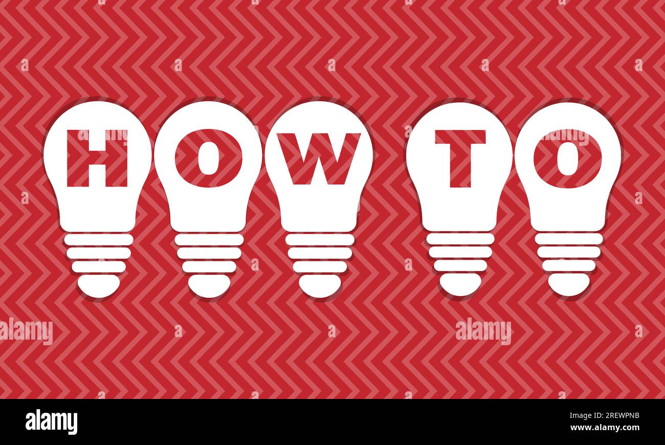 Vector Illustration of a set of light bulbs with the word HOW TO Stock ...