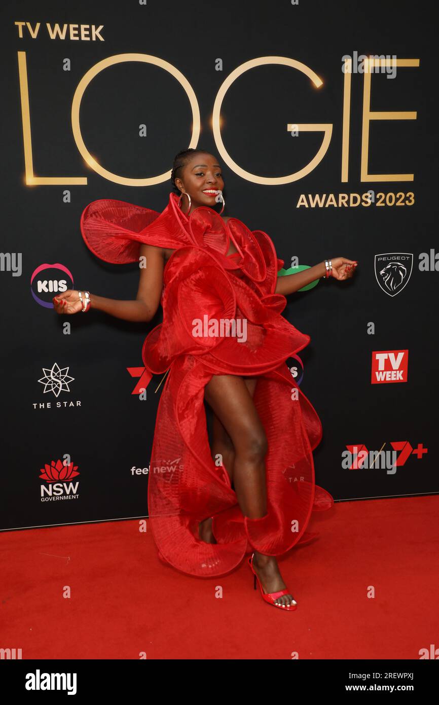 Sydney, Australia. 30th July 2023. Suzan Mutesi arrives on the red ...