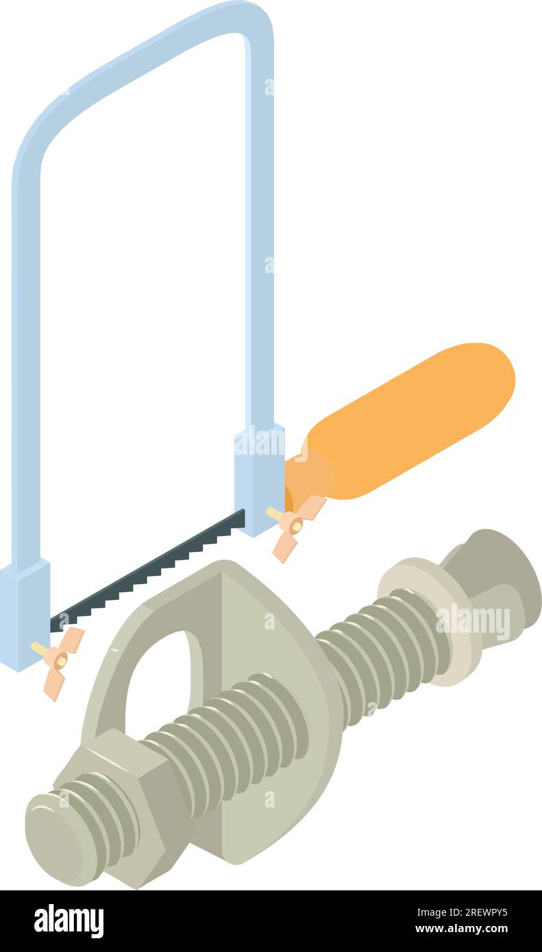 Construction tool icon isometric vector. Wheel mounting bolt and coping ...