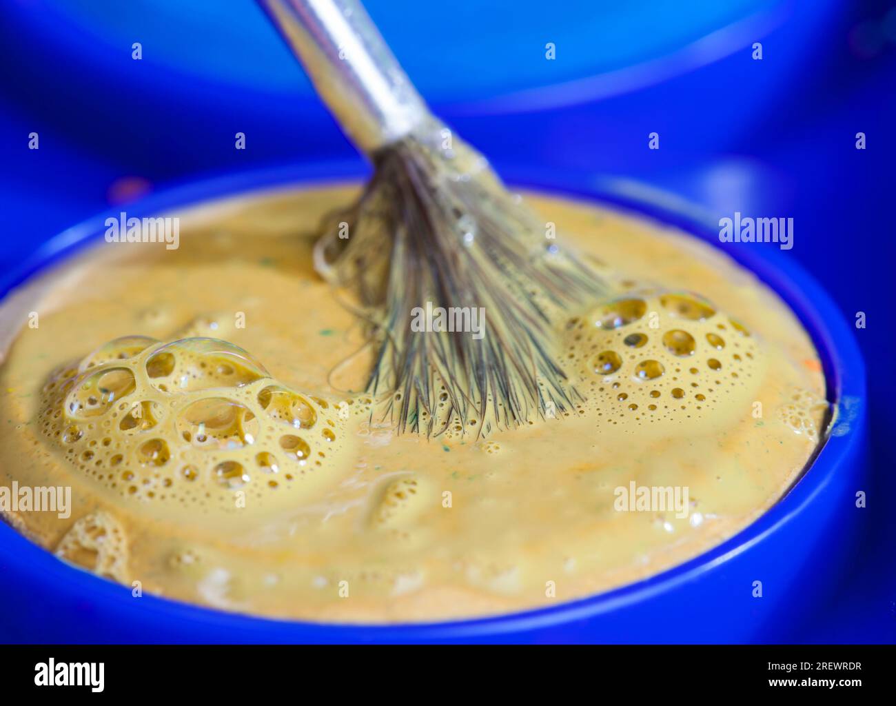 oil and other paints with brushes for creativity, the creative process ...