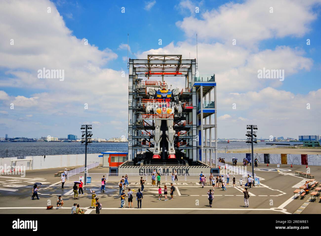 July 2023, Yokohama. Gundam Factory Yokohama featuring a life-size ...