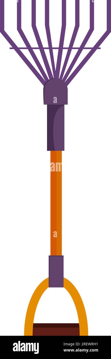 Garden rake. Instrument with wooden handle Stock Vector Image & Art - Alamy