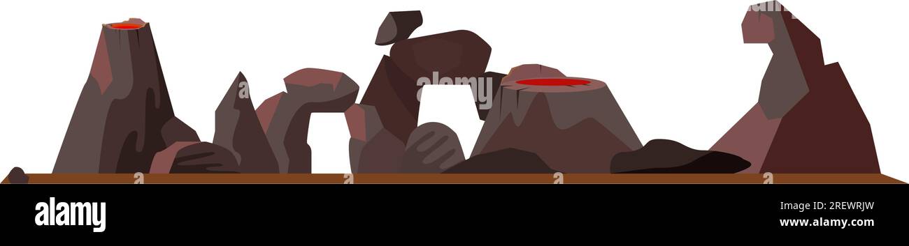 Volcanic rocks vector illustration Stock Vector Image & Art - Alamy