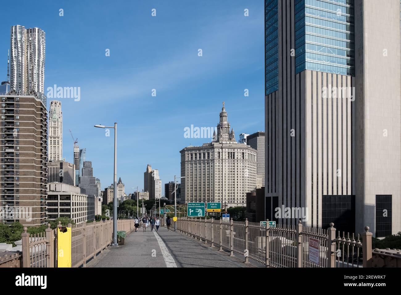 Architectural detail of the Brooklyn Bridge, a hybrid cable-stayed ...