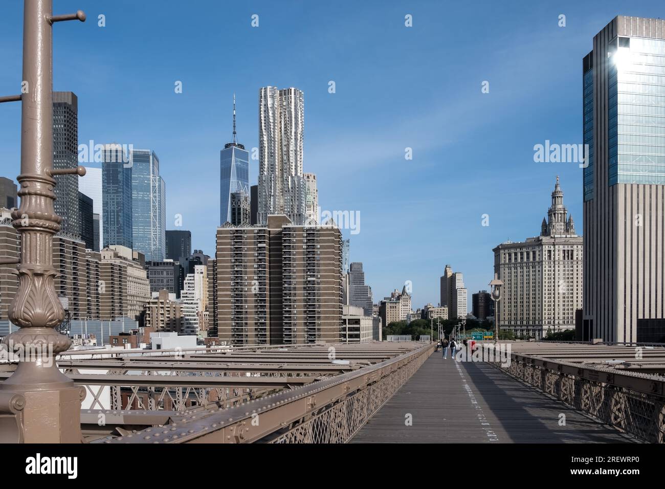 Architectural detail of the Brooklyn Bridge, a hybrid cable-stayed ...