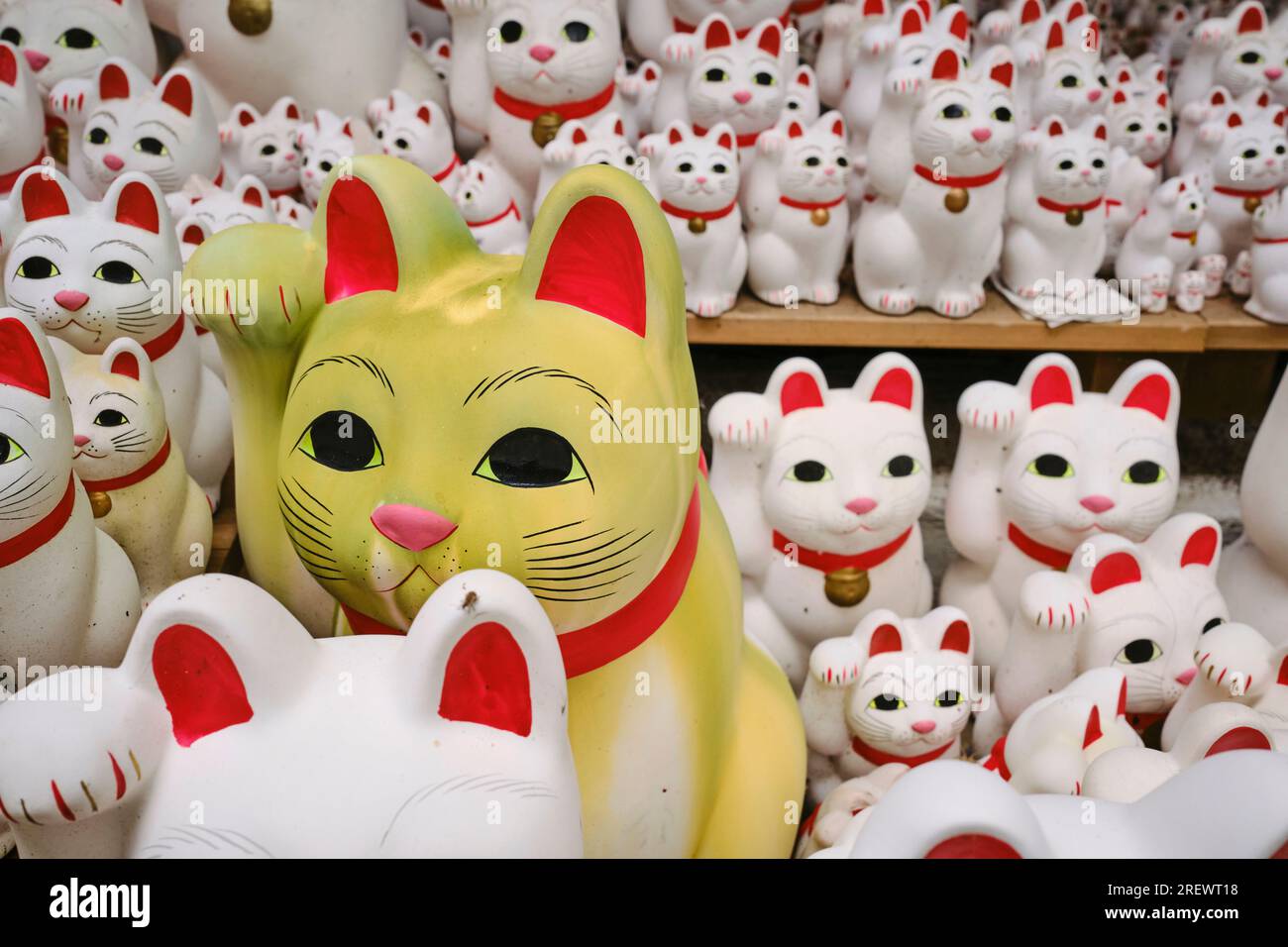 July 2023, Beckoning cats (maneki Neko) at Gotokuji Temple, Setagaya, Tokyo Stock Photo - Alamy