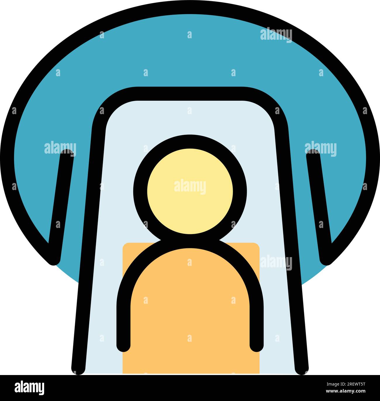 Human mri icon outline vector. Magnetic scan. Medical scanner color ...