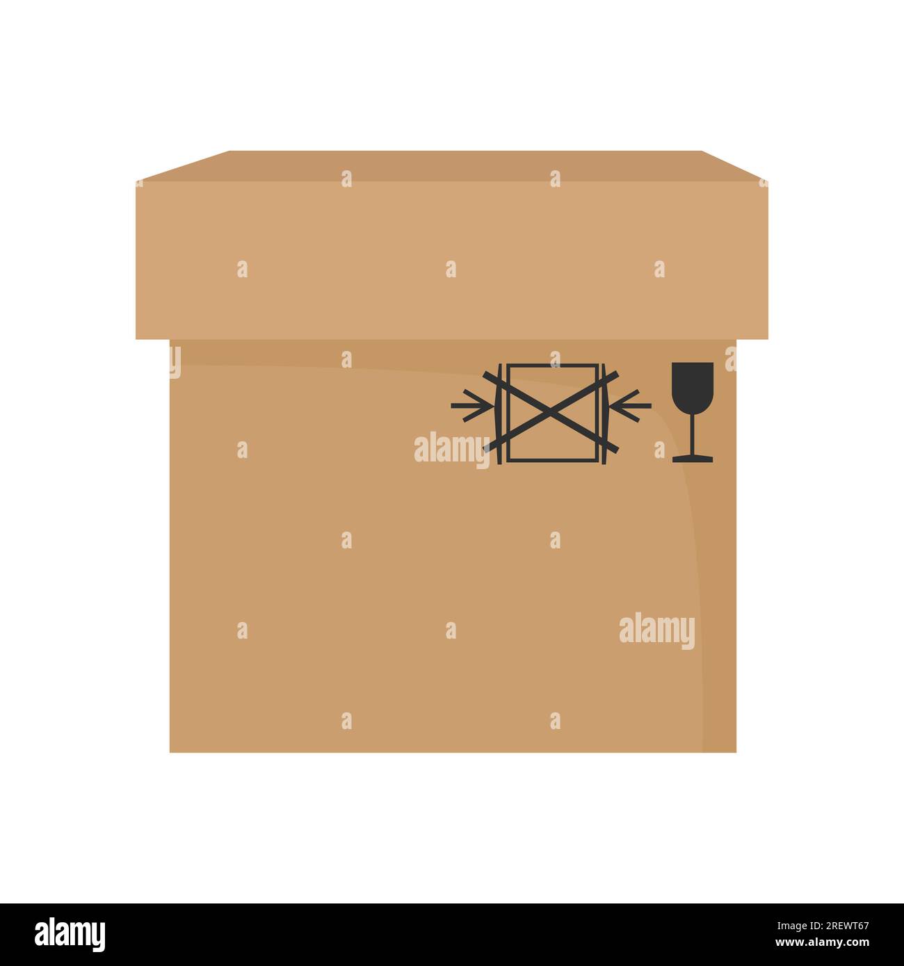 Big carton box cartoon illustration. Brown paper package Stock Vector ...