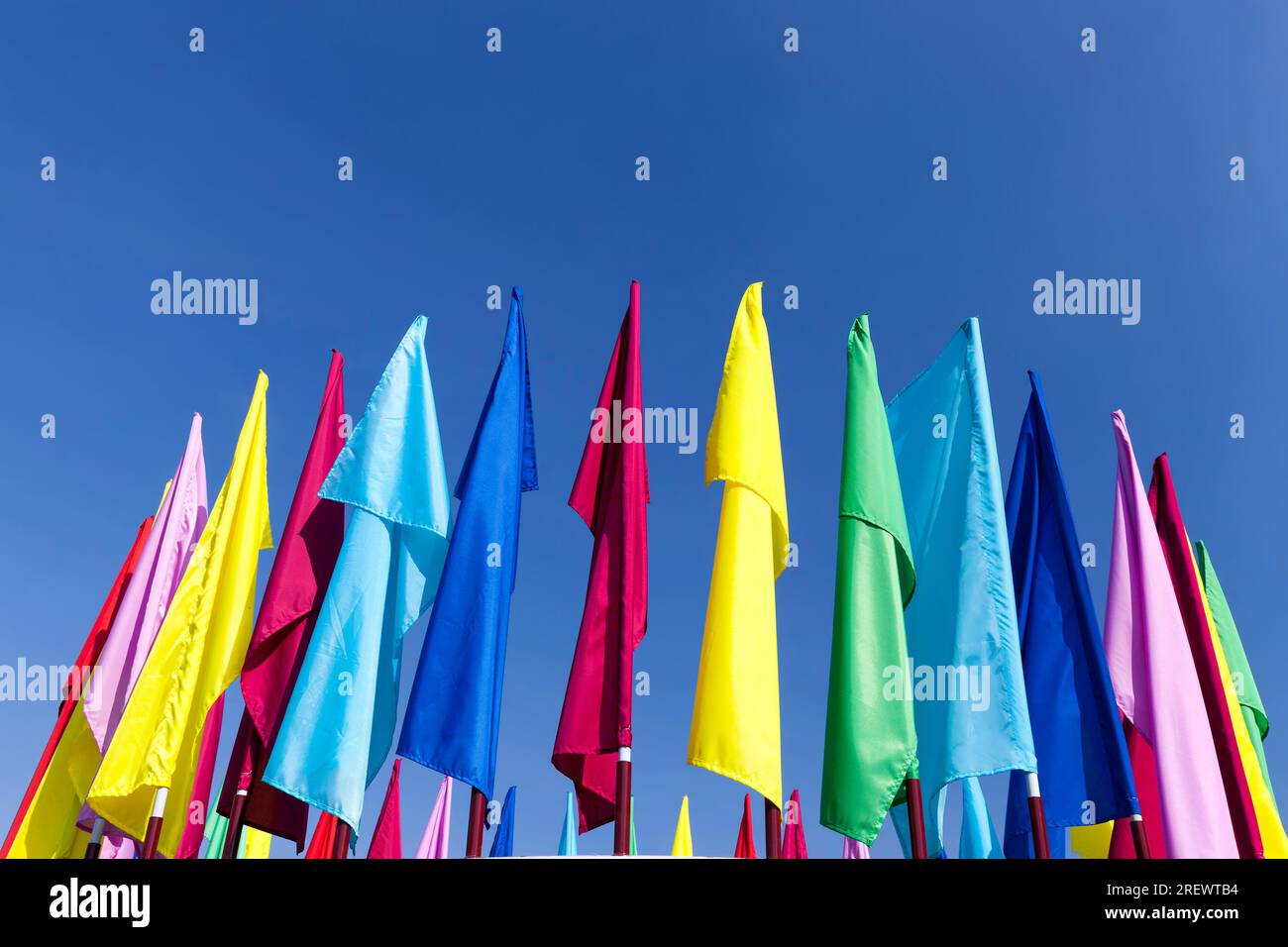 simple one color flags that are used only to decorate the city ...
