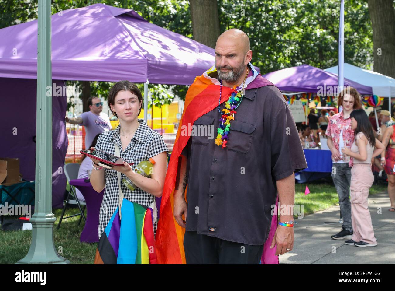 United States Senator John Fetterman walks though the 2023 Pride ...