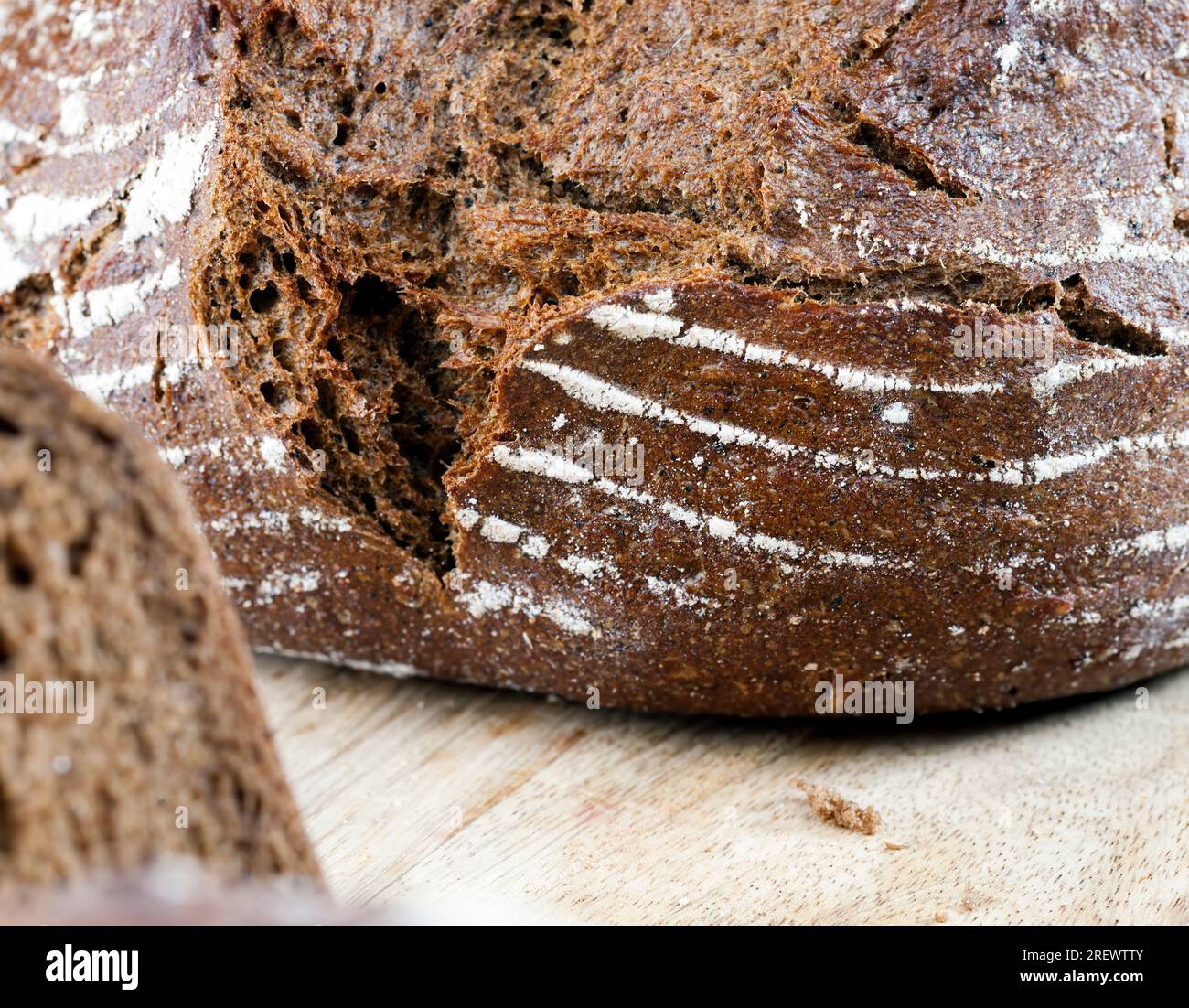 fresh and soft homemade rye bread made from flour and other ingredients ...