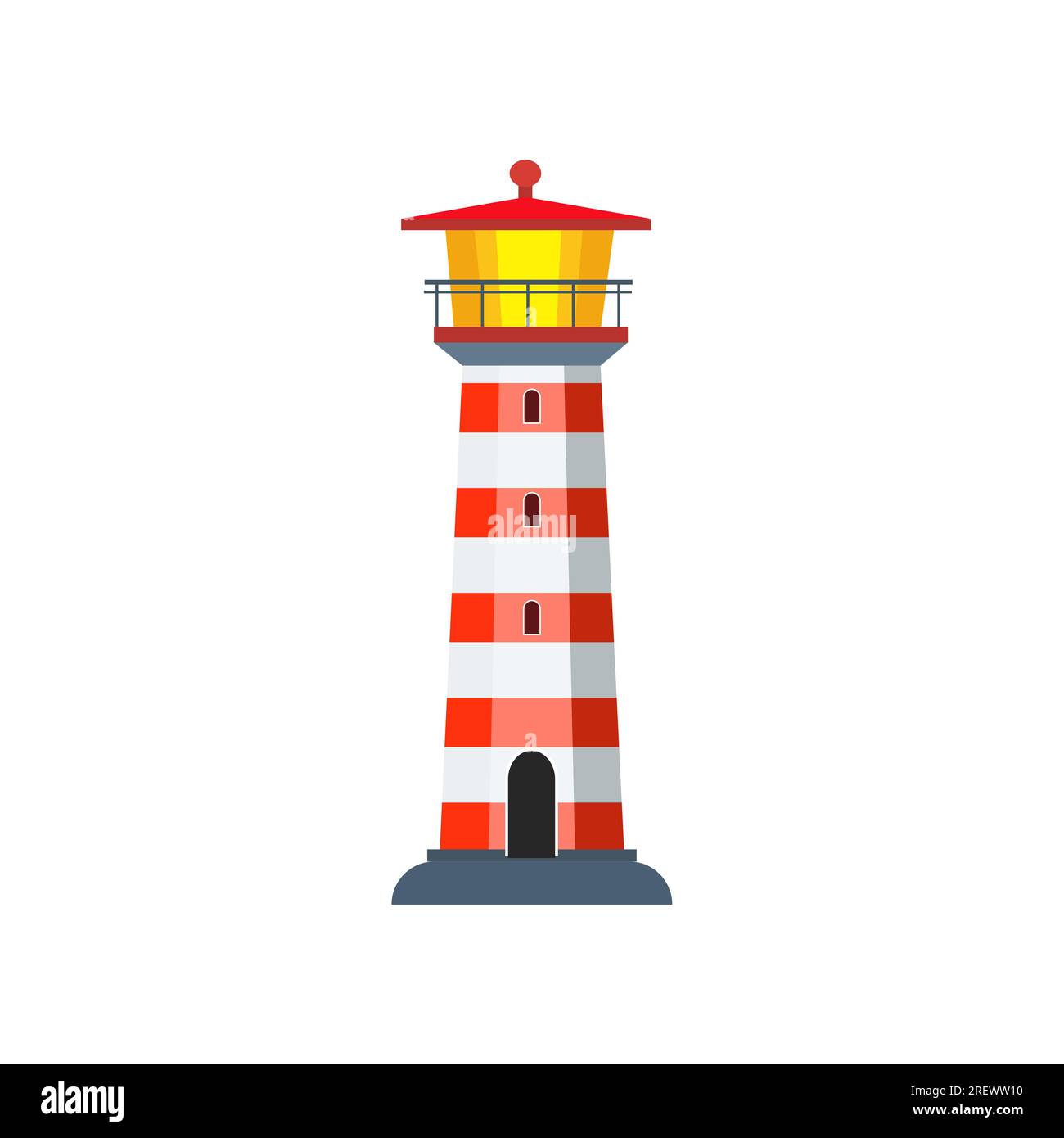Red and white stripped beacon Stock Vector Image & Art - Alamy