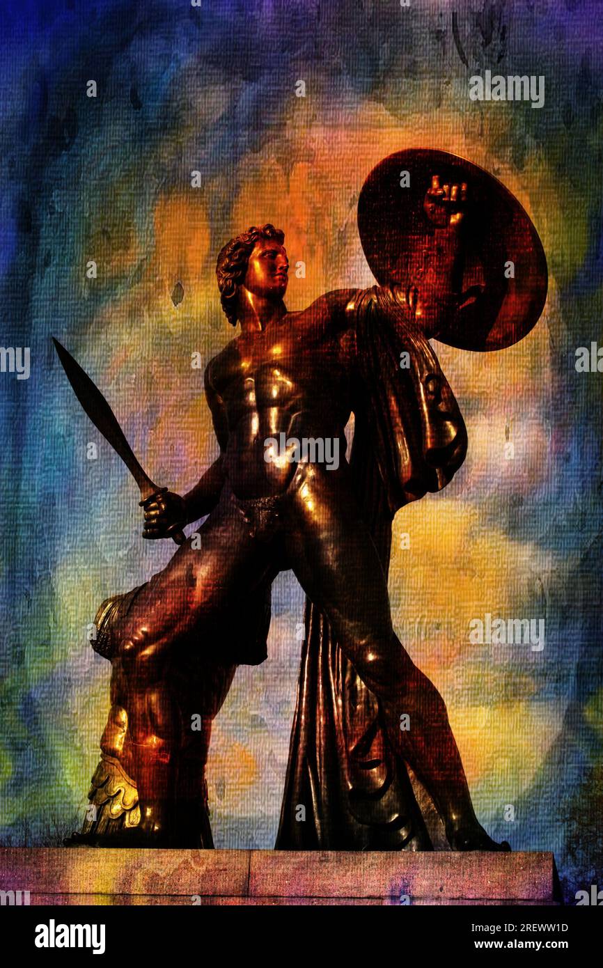 Victorian bronze Achilles statue known as the Wellington Monument at ...