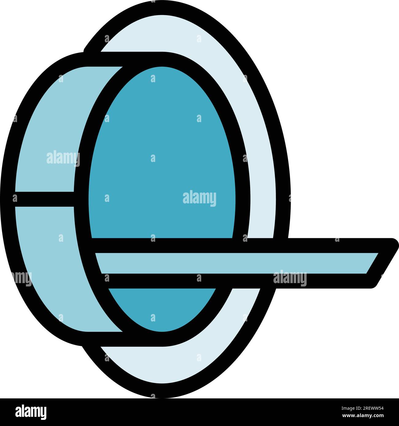 3d mri icon outline vector. Tomography scan. Medical scanner color flat ...