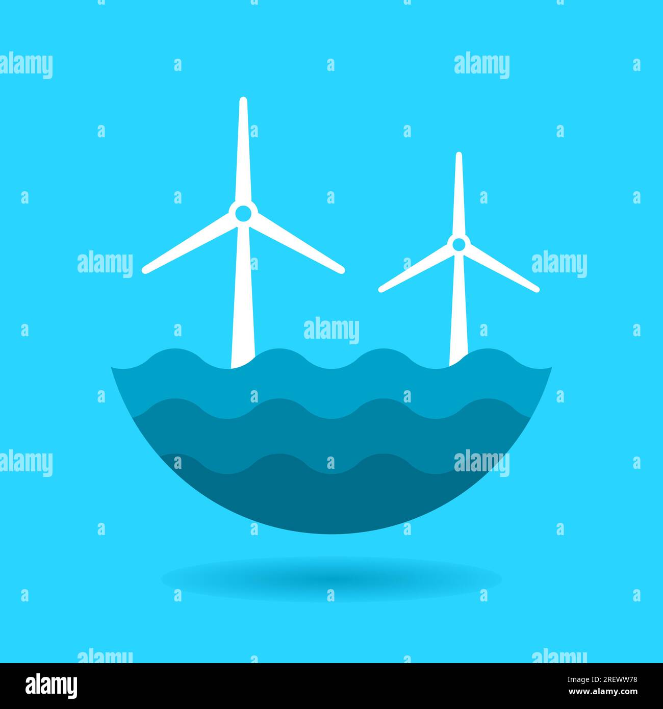 Wind Turbine At The Ocean Wind Energy Concept Sustainable Power Sources Idea Environmental