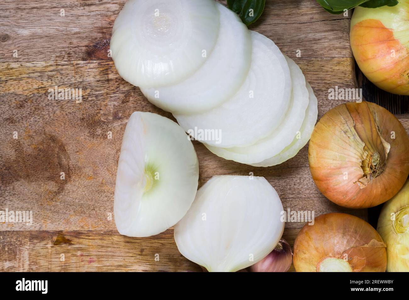 sliced for cooking fresh natural onion, white onion, suitable for ...