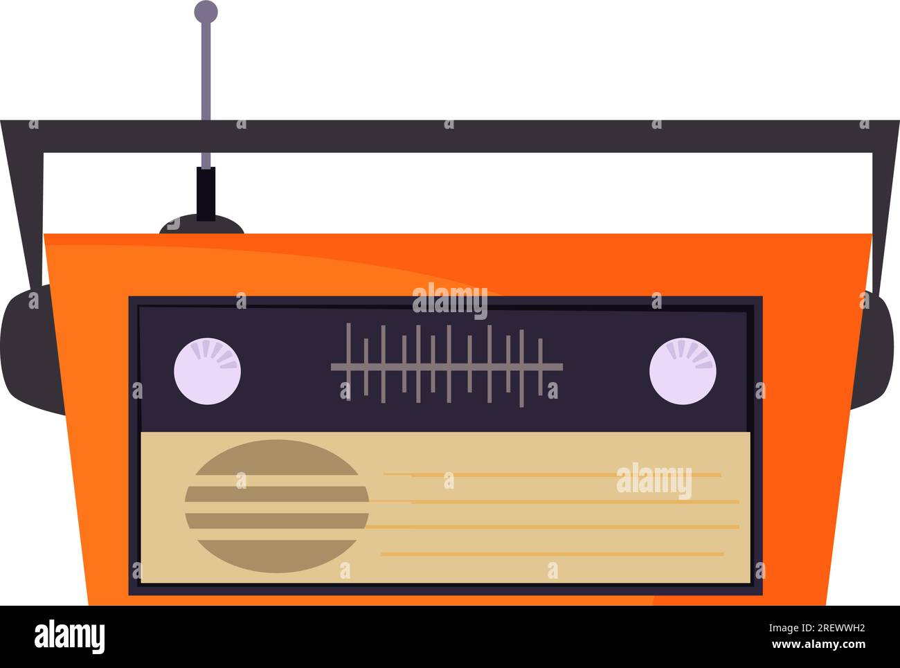 Vintage radio receiver. Orange set Stock Vector Image & Art - Alamy