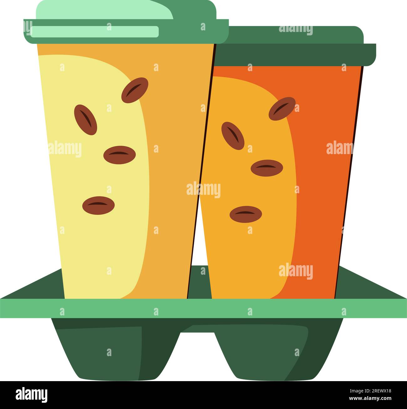 Two cups coffee white Stock Vector Images - Alamy
