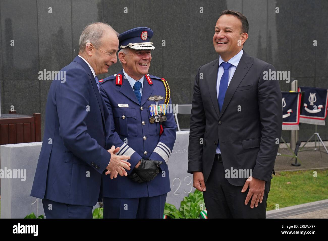 (Left-right) Tanaiste Micheal Martin, Chief of Staff of the Irish ...