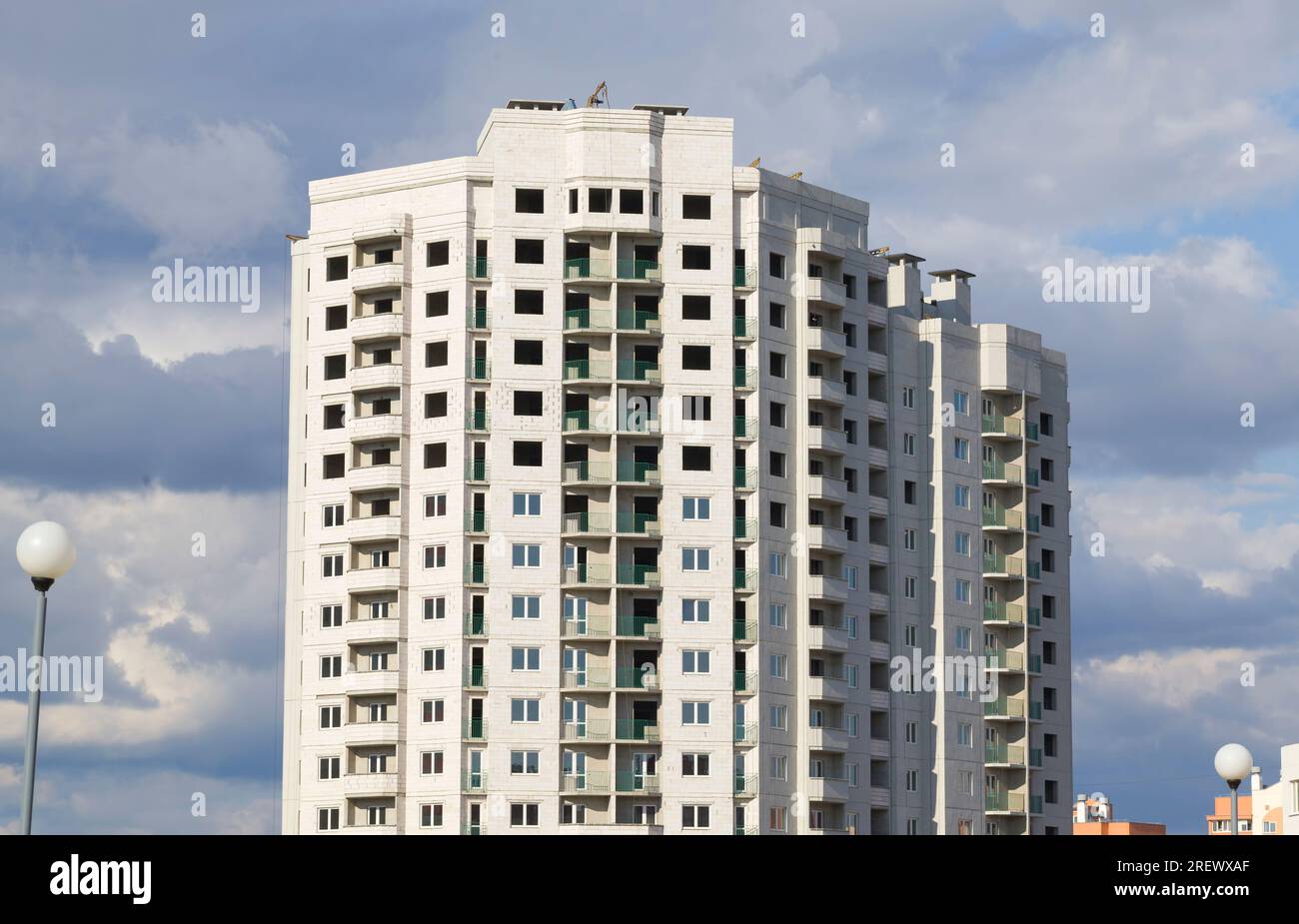 construction of a new multi storey building for people to live in ...