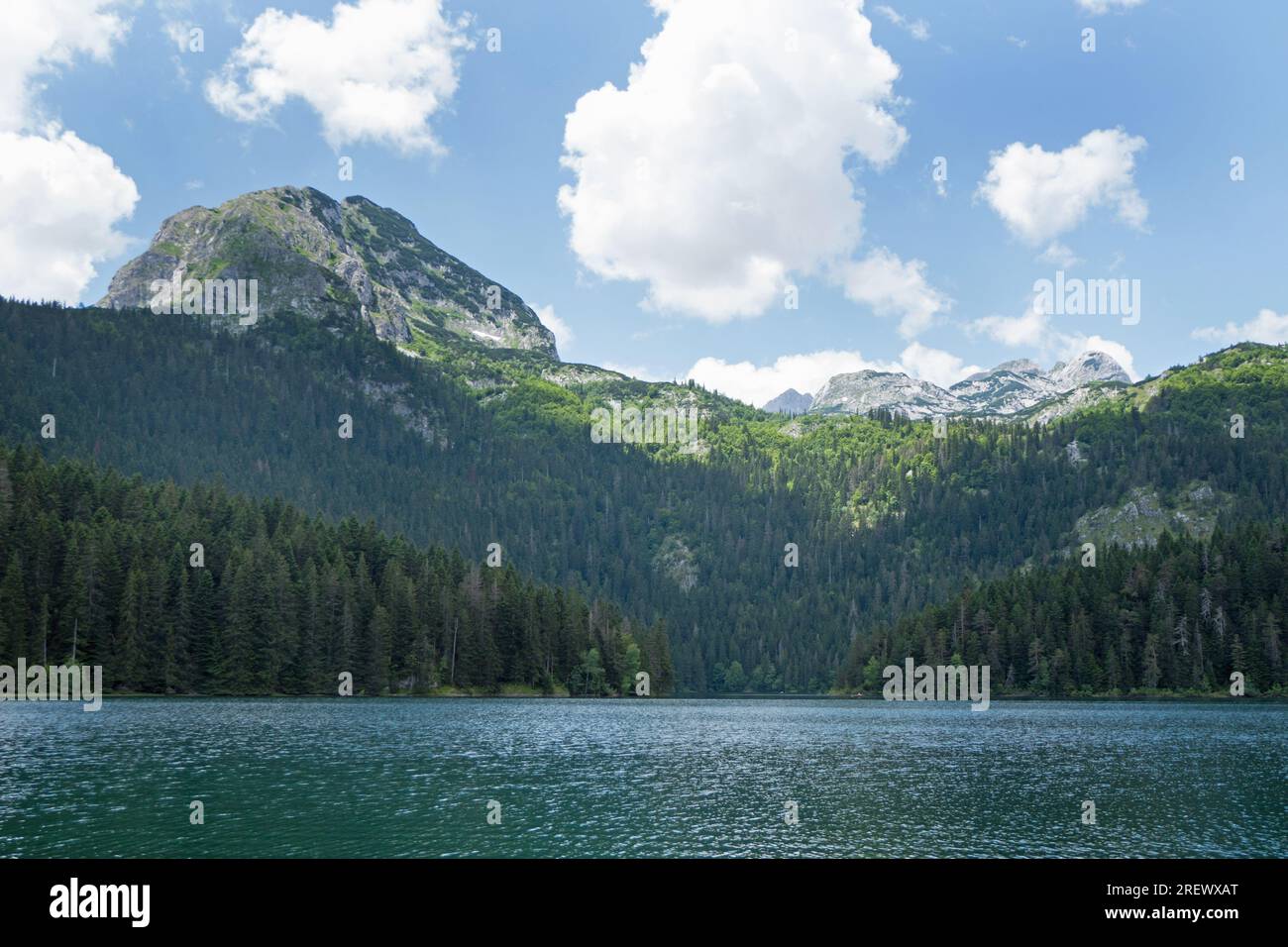 View of natural landscape at Black Lake (Crno Jezero) in Durmitor ...
