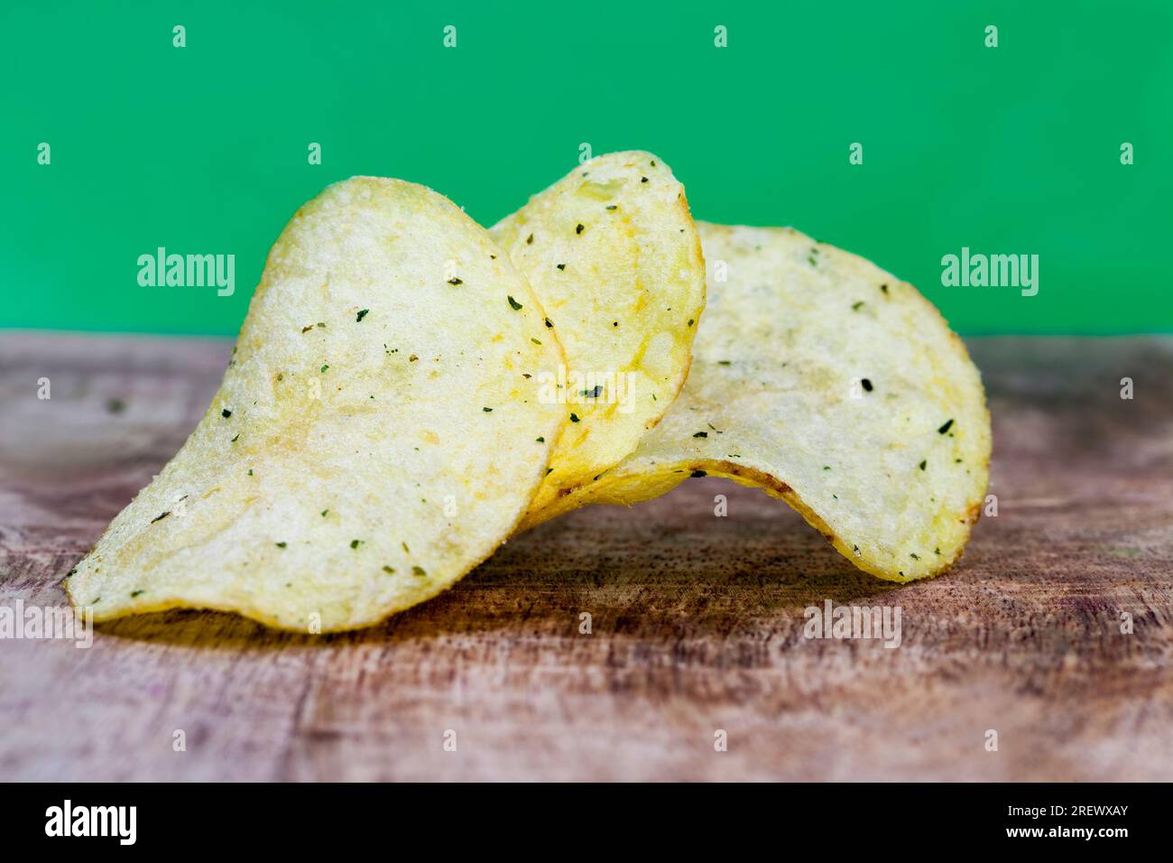 potato chips with salt and spices added to enhance the taste, crispy ...