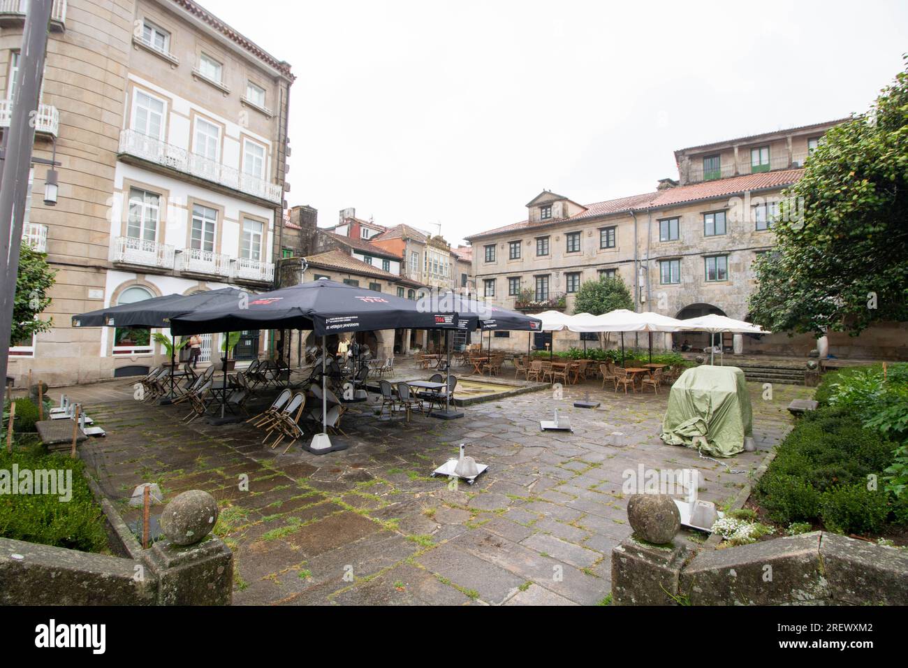 At Pontevedra, Spain On 08-14-2023, historical center of the town Stock ...