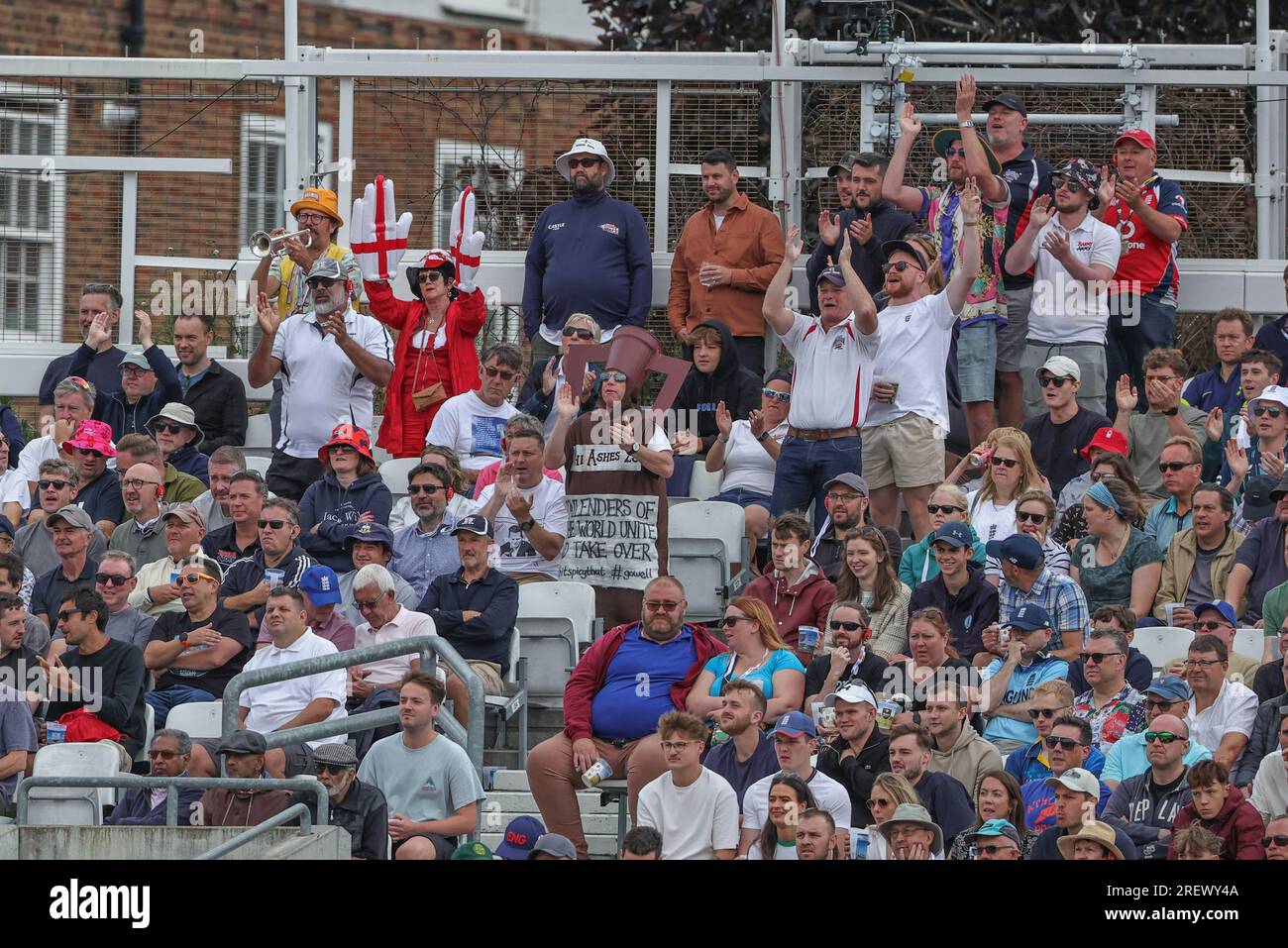 England barmy army trumpet player plays a tune during the LV= Insurance ...