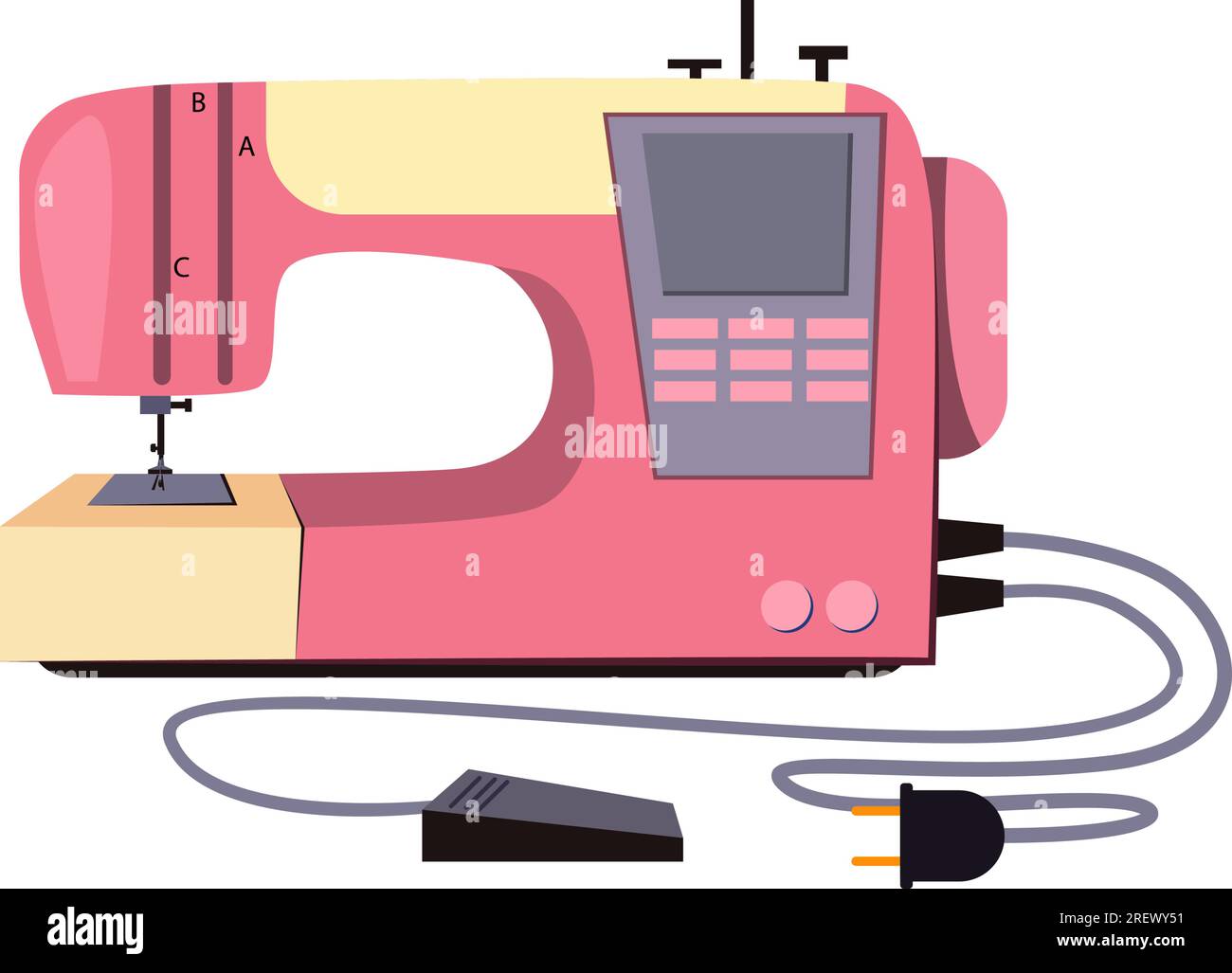 Sewing Machine Cartoon Illustration Stock Vector Image And Art Alamy