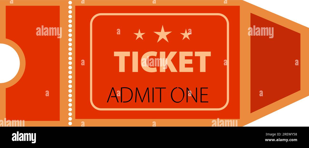 Red admit one ticket vector illustration Stock Vector Image & Art - Alamy