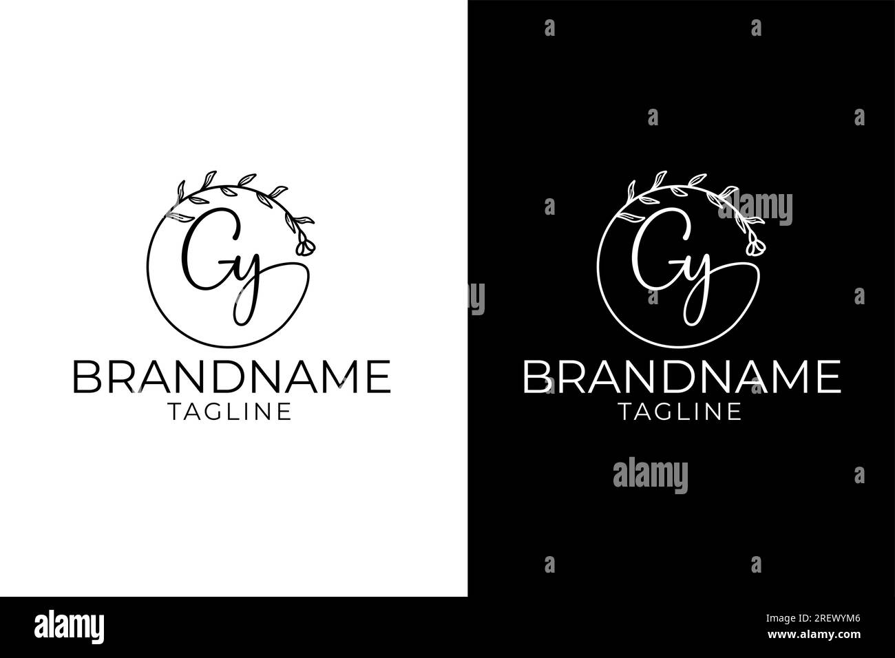 letter GY monogram circle floral logo design Stock Vector Image & Art - Alamy