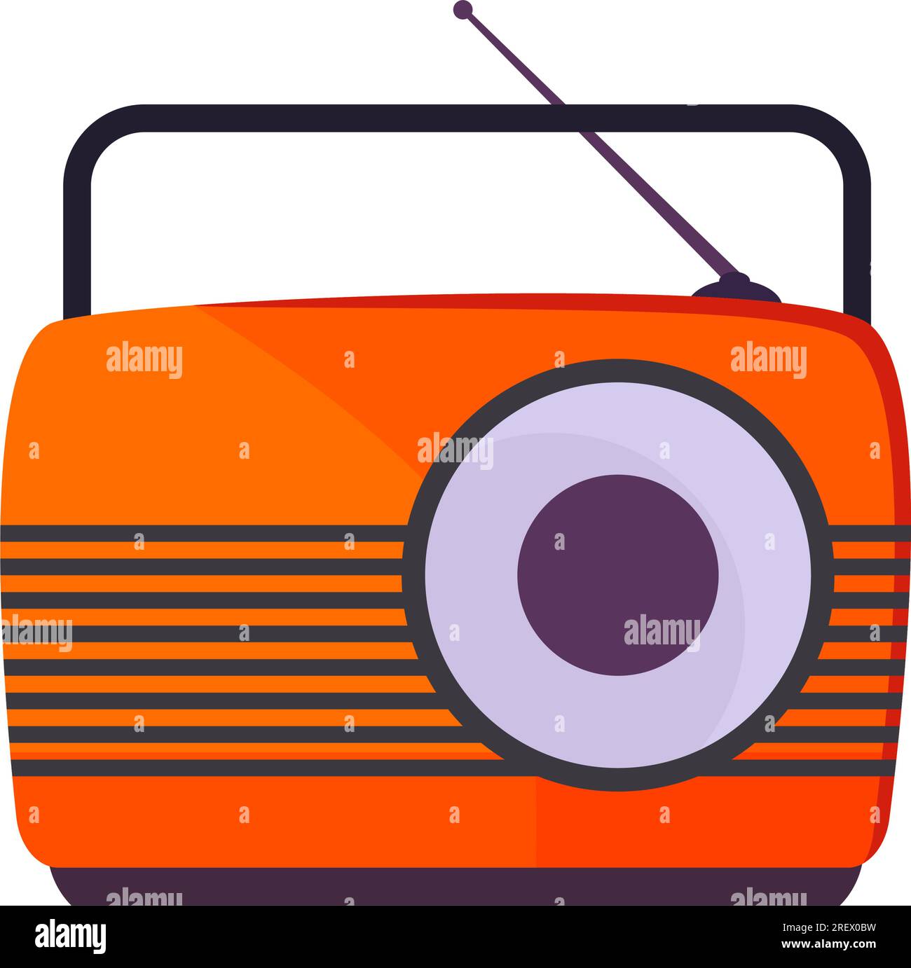 Portable vintage radio receiver. Orange set Stock Vector Image & Art ...