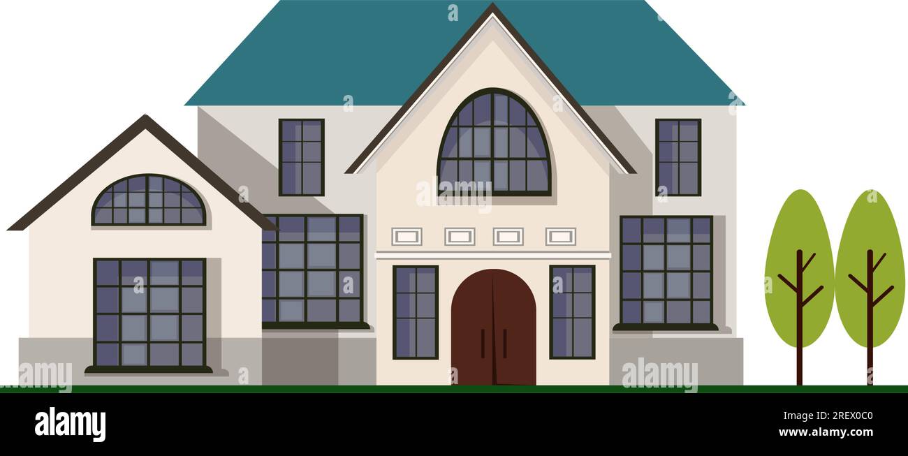 Old-fashioned two story house vector illustration Stock Vector Image ...