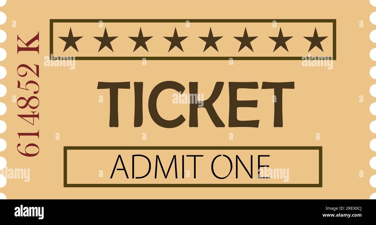 Ticket admit one vector illustration Stock Vector Image & Art - Alamy