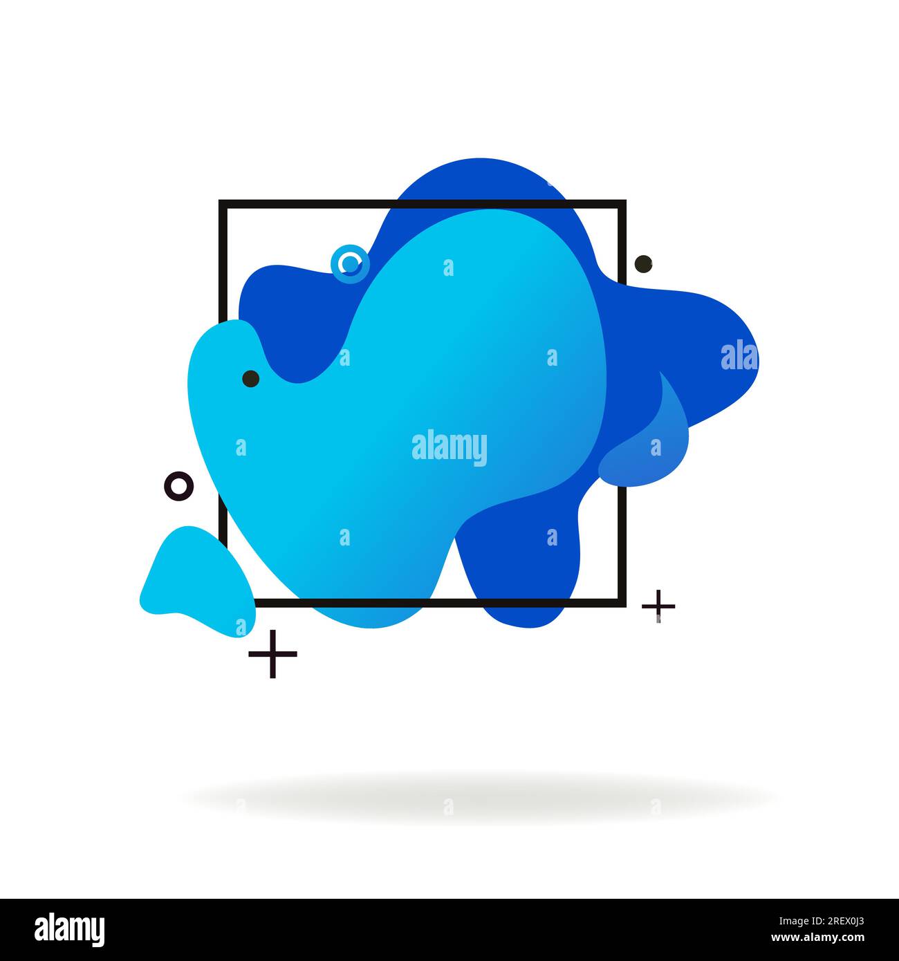 Blue abstract liquid shapes in black square Stock Vector Image & Art ...