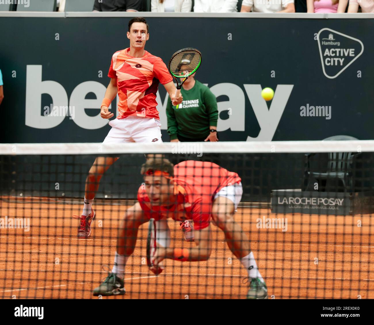 Belgium's Joran Vliegen background and Sander Gille in action against ...