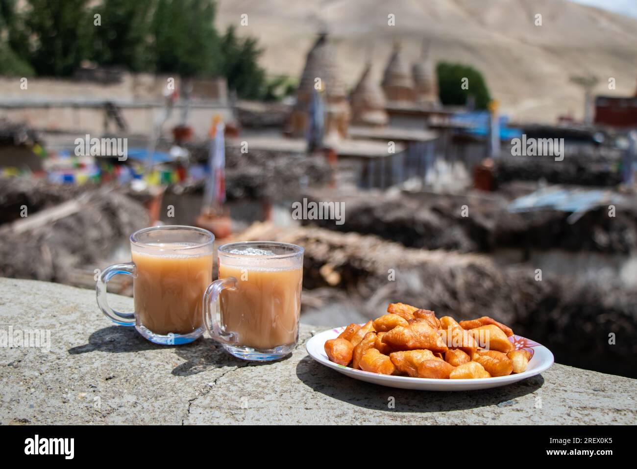 Tibetan Salt Ghee Tea and Khapse Deep Fried Doughnut Snack, a Himalayan ...