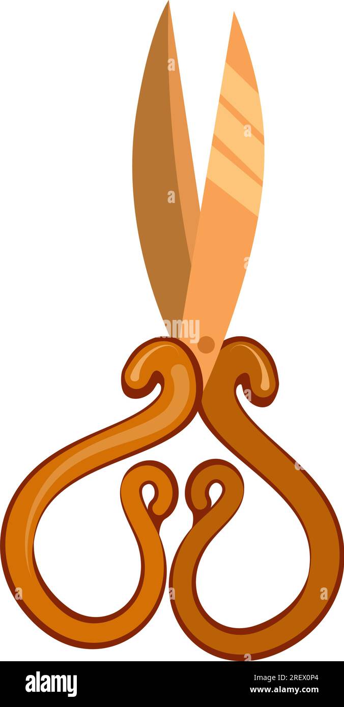 Retro golden scissors vector illustration Stock Vector Image & Art - Alamy