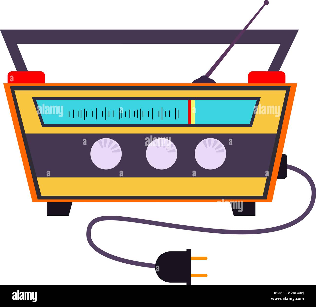 Old radio receiver. Retro set Stock Vector Image & Art - Alamy