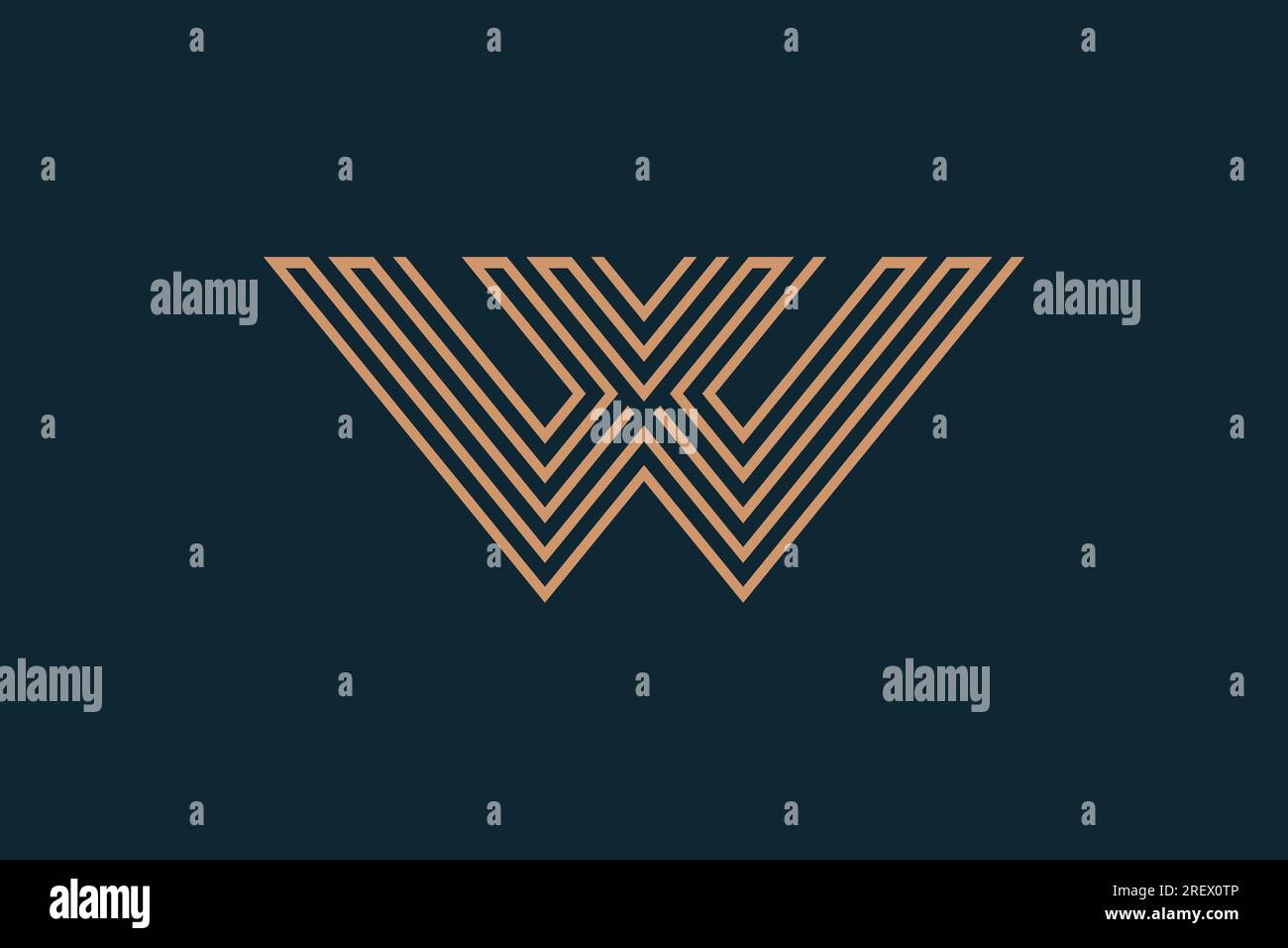 Letter W monogram Line logo Design Stock Vector Image & Art - Alamy