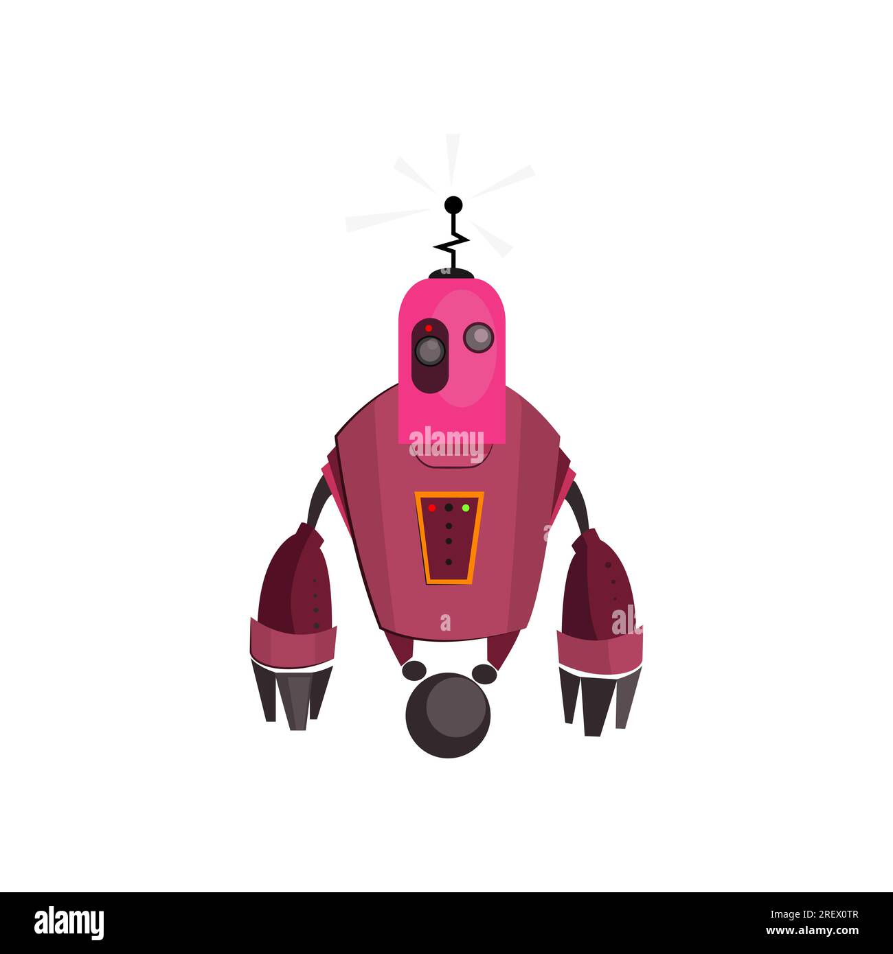 Pink robot cartoon illustration Stock Vector Image & Art - Alamy