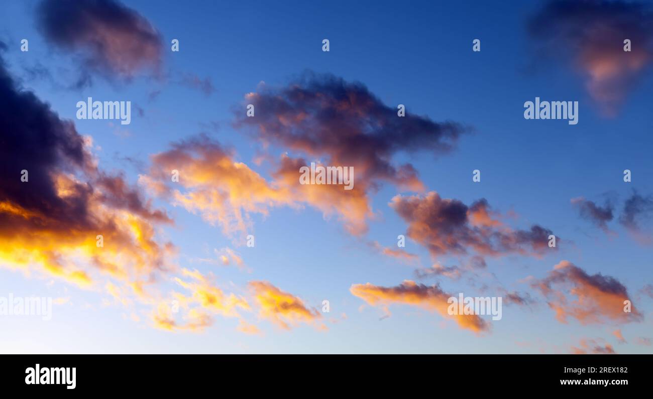 majestic and gloomy clouds during sunset or morning sunrise, beautiful ...