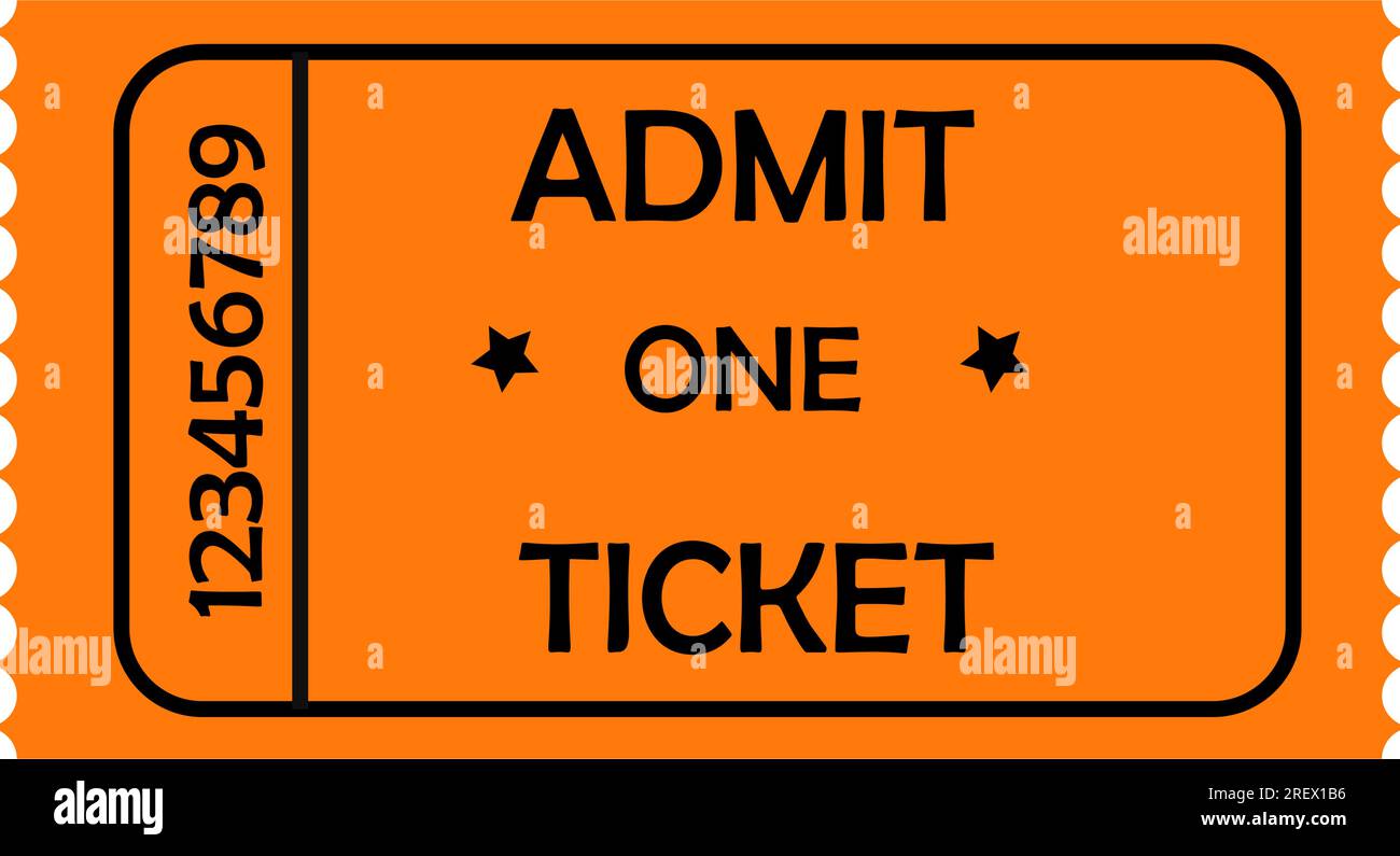 Orange admit one ticket vector Stock Vector Image & Art - Alamy