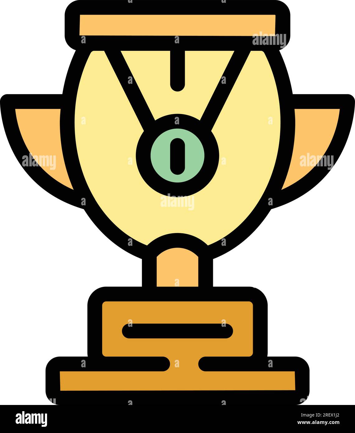 Business cup icon outline vector. Winner award. Win prize color flat ...