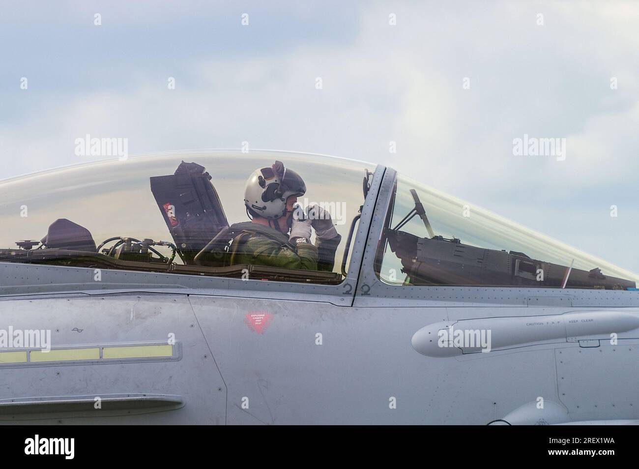 Fighter pilot. Royal Air Force, RAF, Eurofighter Typhoon F2 fighter jet ...