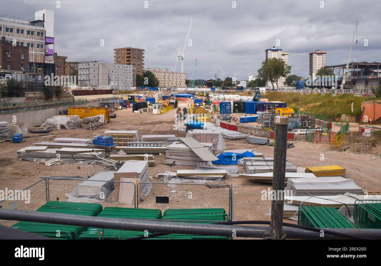 London, England, UK. 30th July, 2023. HS2 construction site at Euston ...