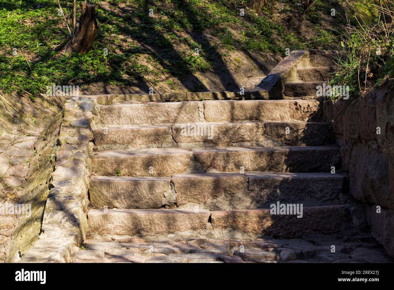 old stone staircase for the convenience of pedestrian traffic on ...