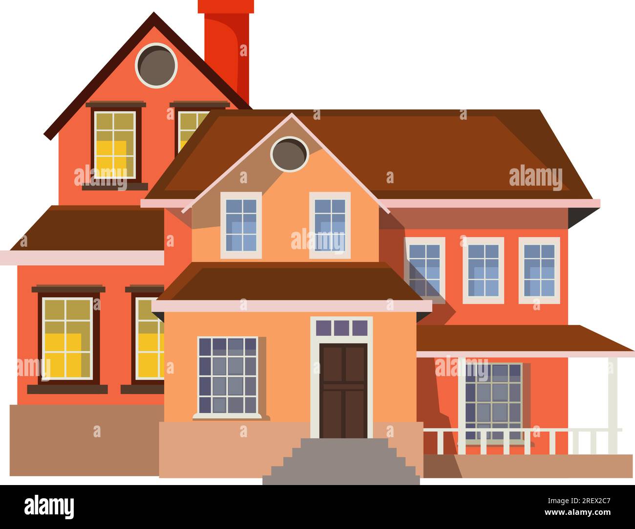 Three storey house vector illustration Stock Vector Image & Art - Alamy