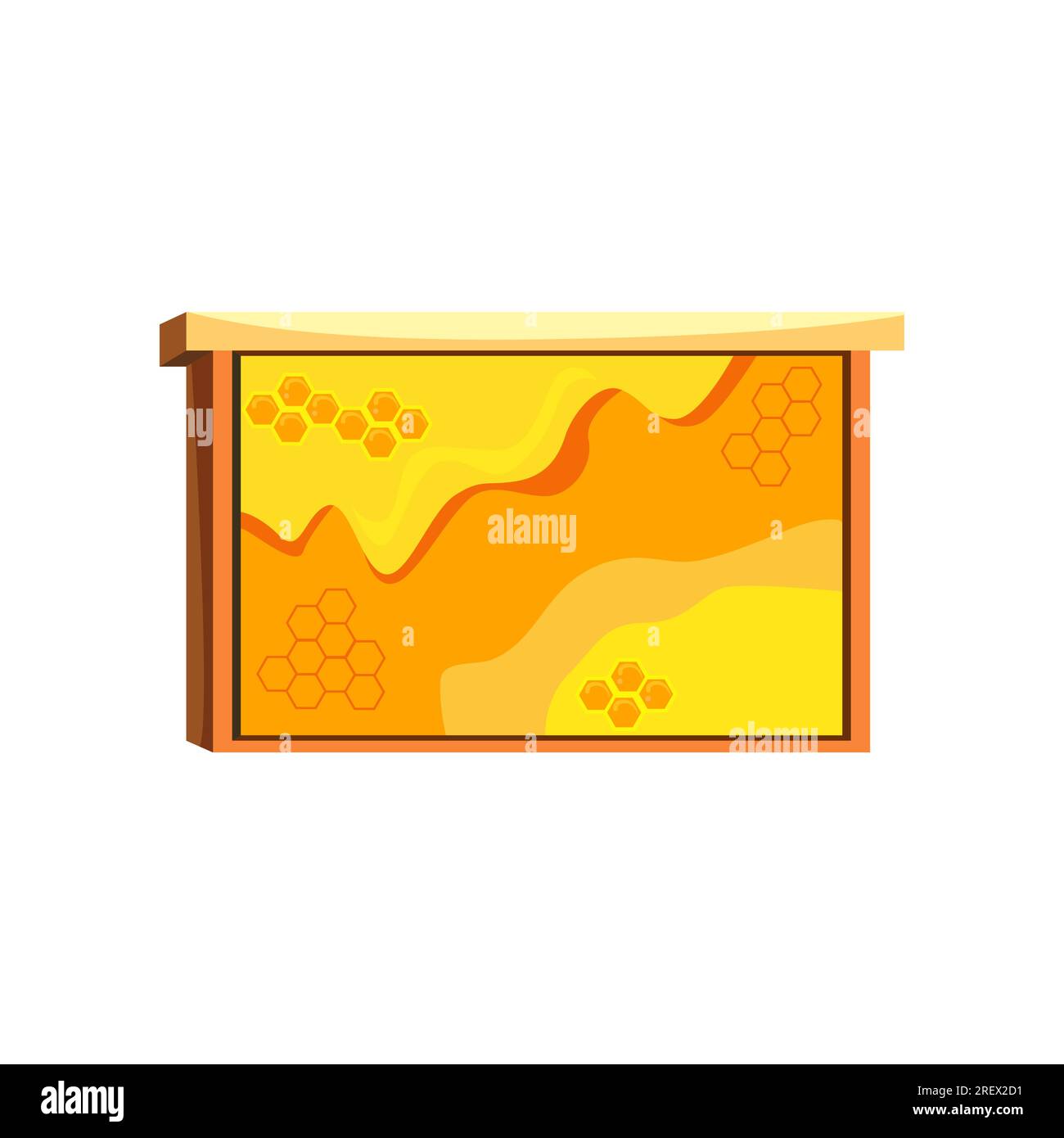 Bee hive cartoon illustration. Box with honeycombs Stock Vector Image ...