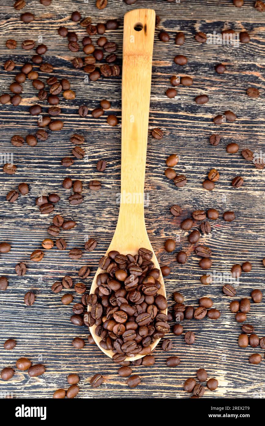 coffee beans for the production of delicious coffee in a measuring ...